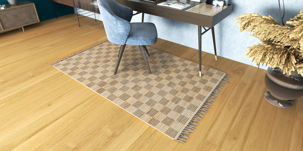 Jute Area Rug 6x9 – Soft Woven Checkerboard, 20% OFF